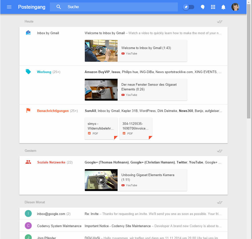 Google Inbox, ein neuer Versuch, der EMail Struktur zu geben – Living ...